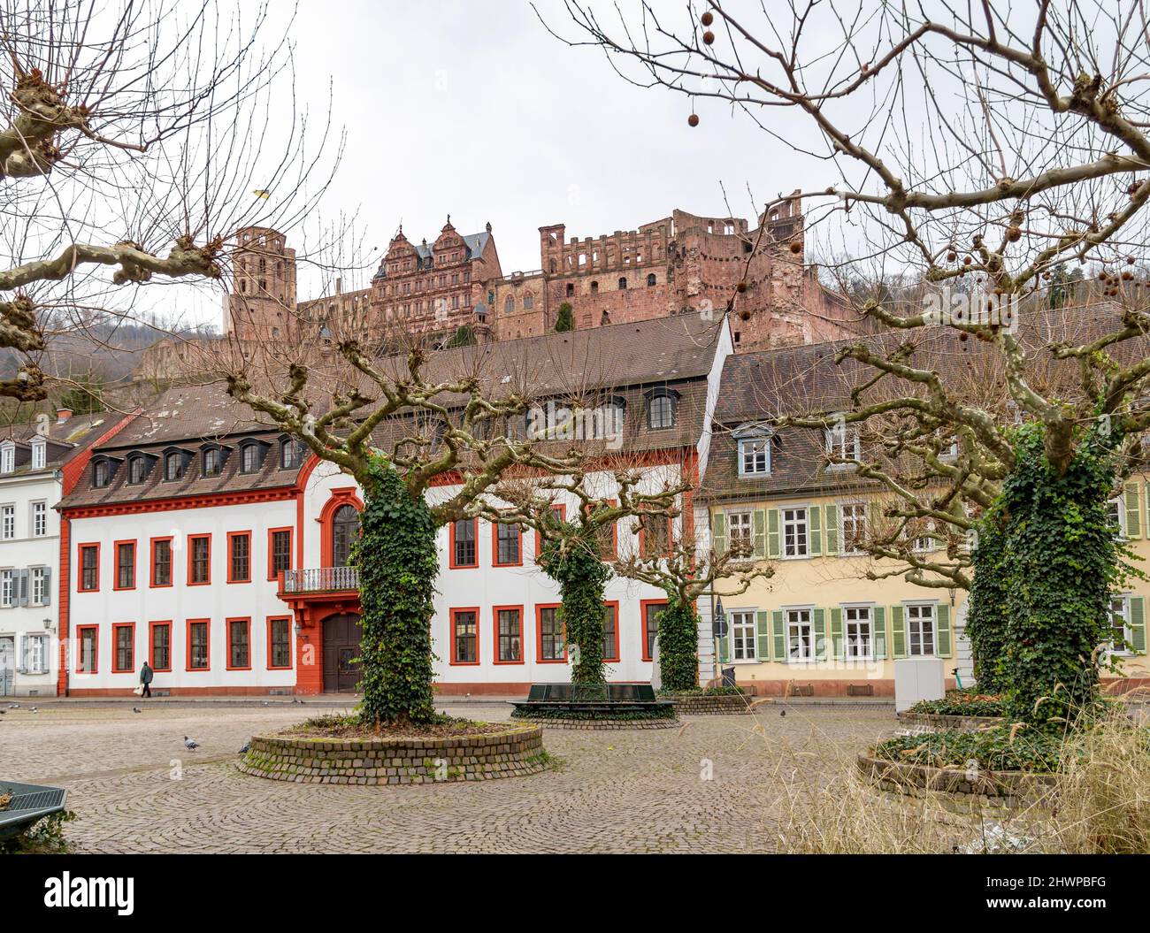 Impression of Heidelberg with castle in Germany at winter time Stock ...