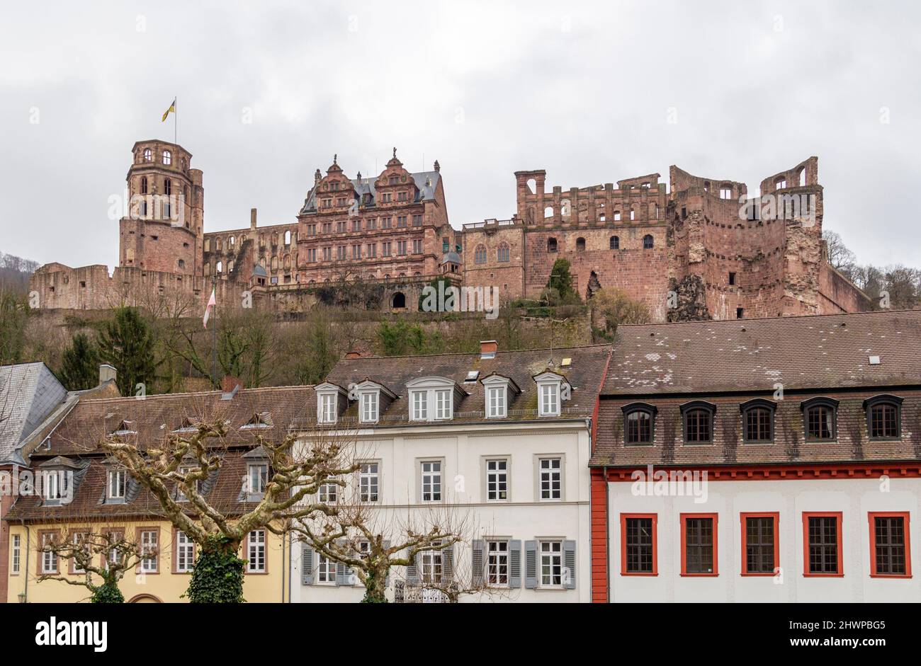 Impression of Heidelberg with Castle in Germany at winter time Stock ...