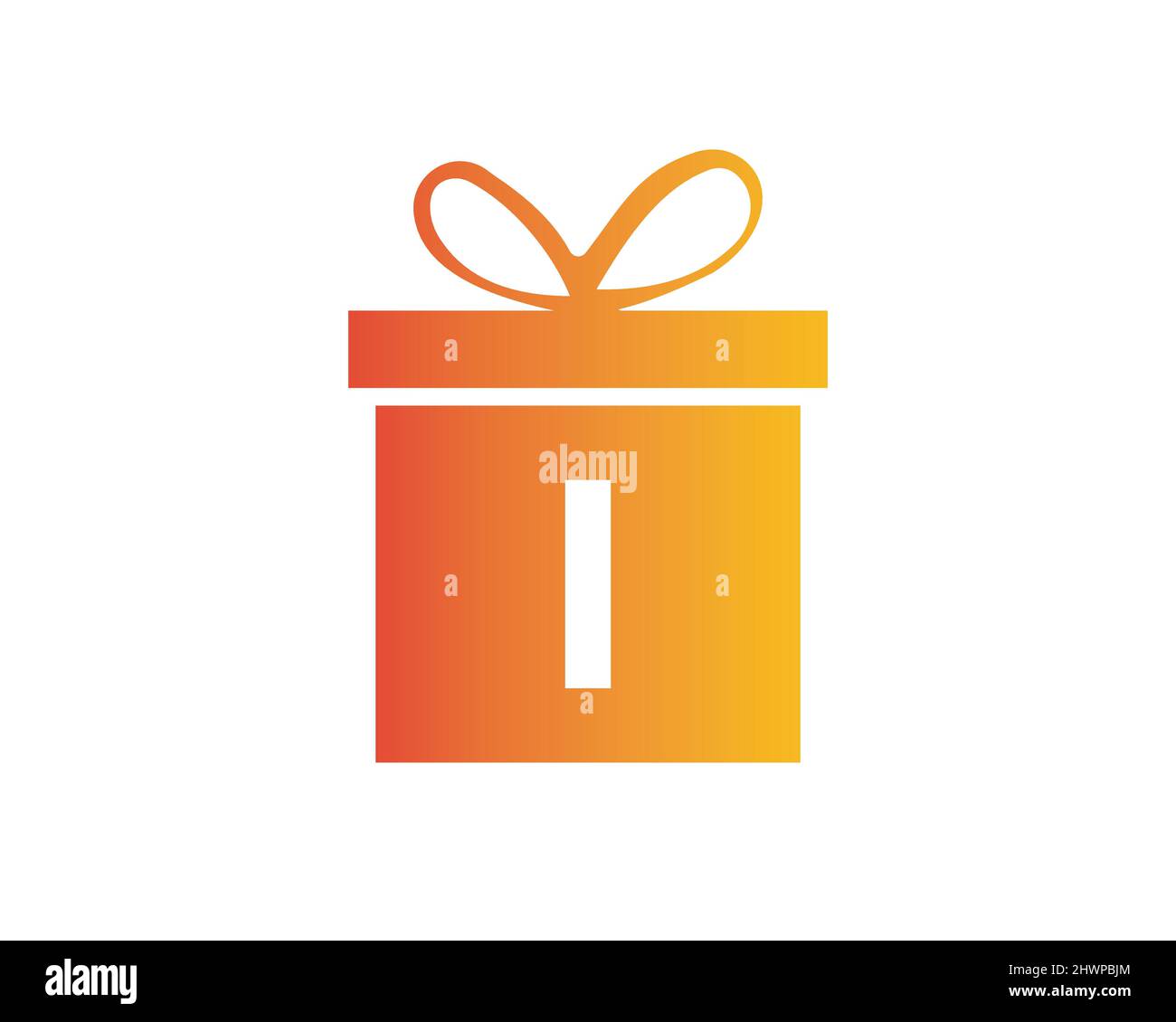 Letter I Gift Box Shape Logo. Colorful Gift Logo Template On I Letter ...