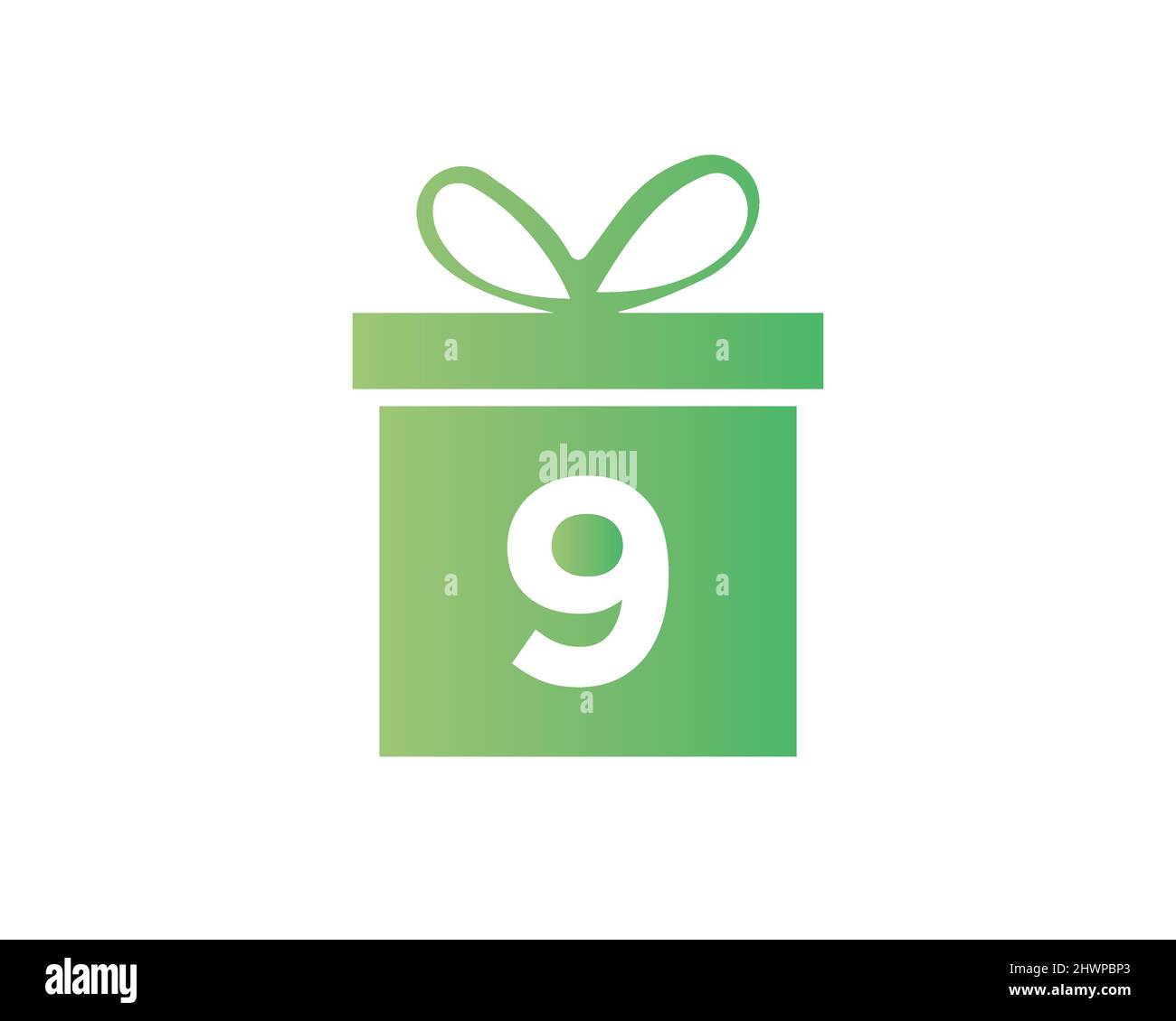 Letter 9 Gift Box Shape Logo. Colorful Gift Logo Template On 9 Letter ...