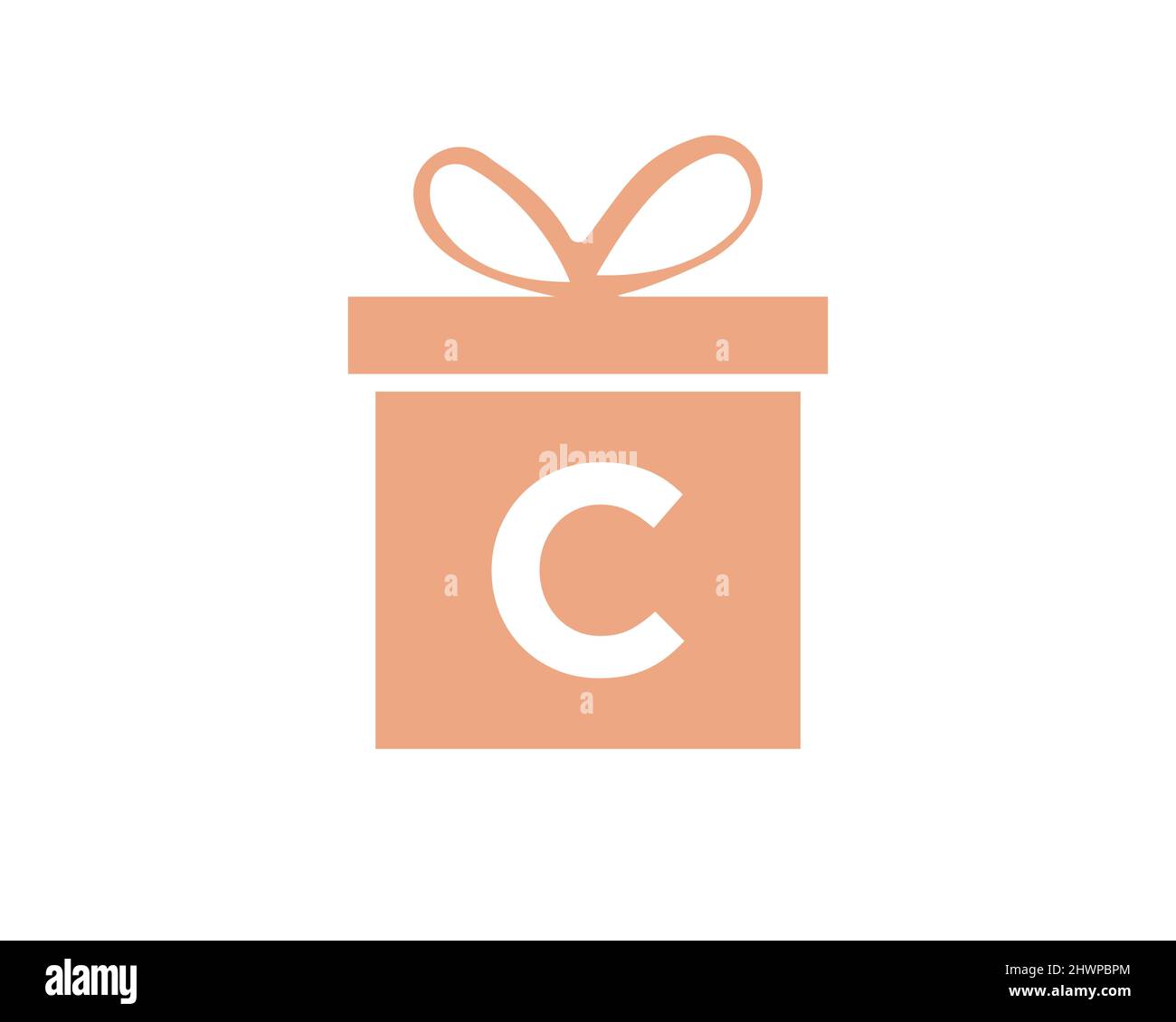 Letter C Gift Box Shape Logo. Colorful Gift Logo Template On C Letter ...
