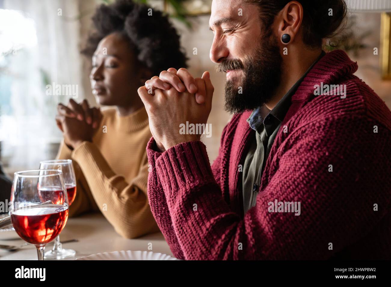 Christian couple praying together hi-res stock photography and images ...