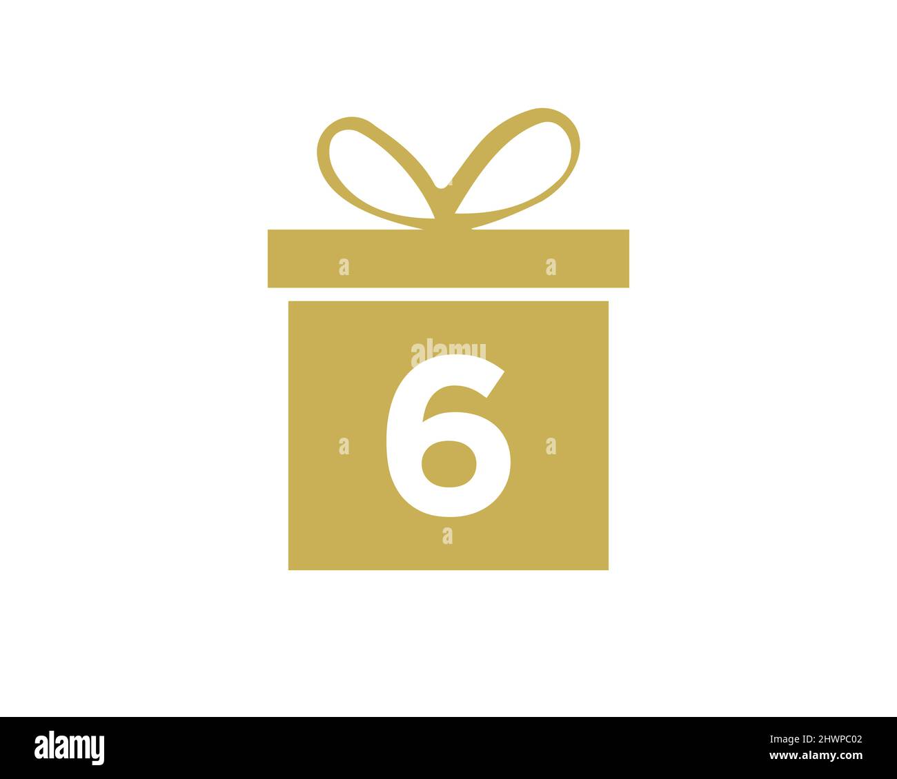Letter 6 Gift Box Shape Logo. Colorful Gift Logo Template On 6 Letter ...