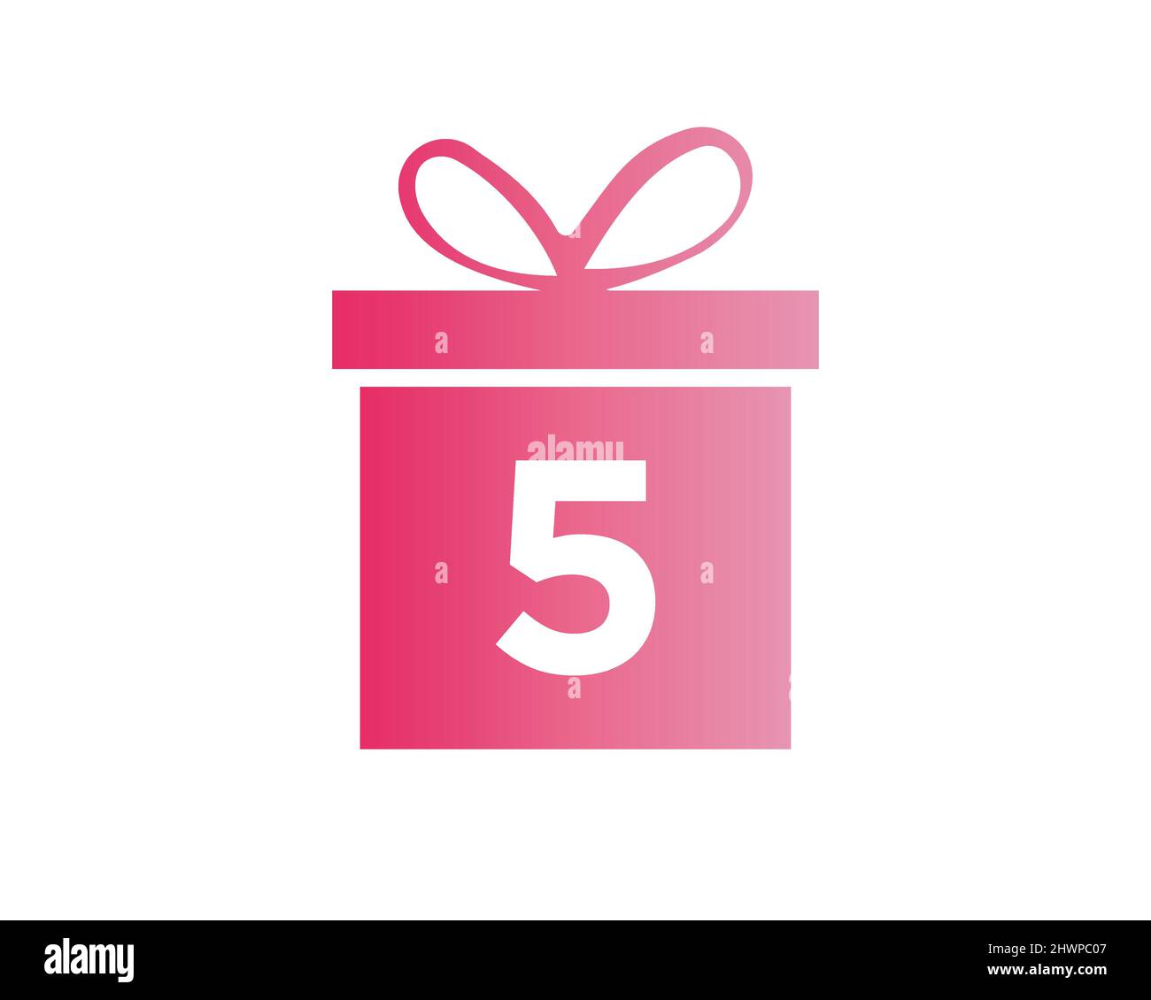 Letter 5 Gift Box Shape Logo. Colorful Gift Logo Template On 5 Letter ...