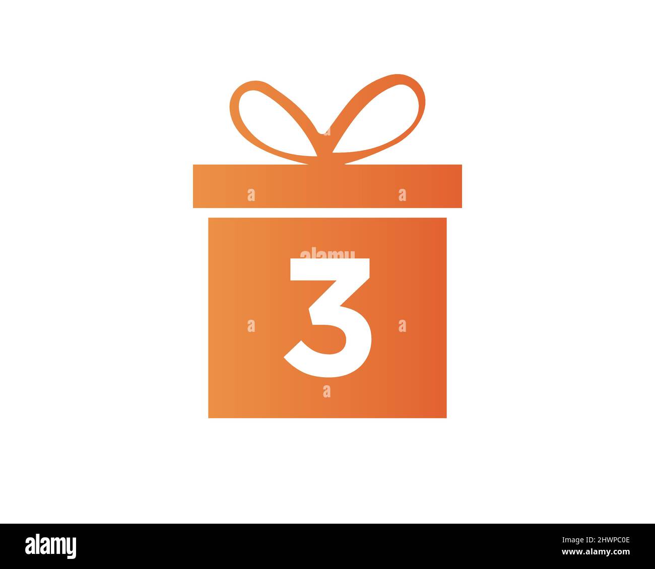 Letter 3 Gift Box Shape Logo. Colorful Gift Logo Template On 3 Letter ...