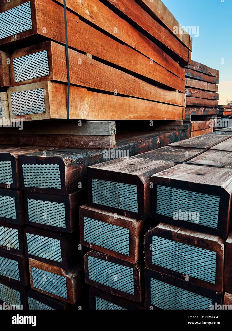 Stack of railway sleepers hi-res stock photography and images - Alamy