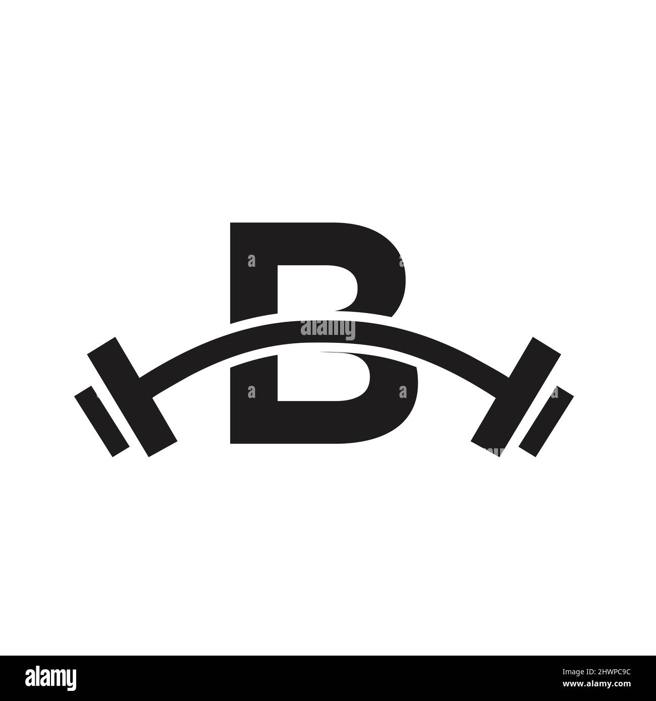 Fitness Gym Logo Design On Letter B Template. Letter B Fitness Club ...
