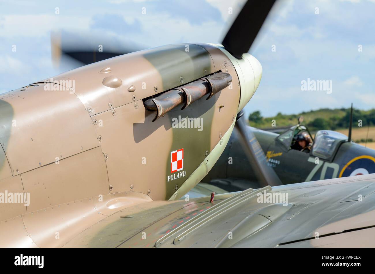 Polish markings on Second World War fighter plane Supermarine Spitfire ...
