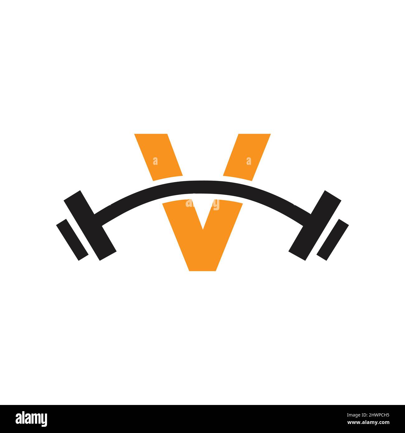 Fitness Gym Logo Design On Letter V Template. Letter V Fitness Club ...