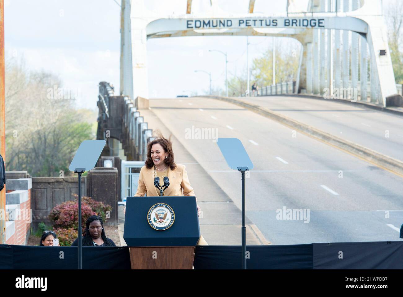 United States Vice President Kamala Harris makes remarks prior to her ...