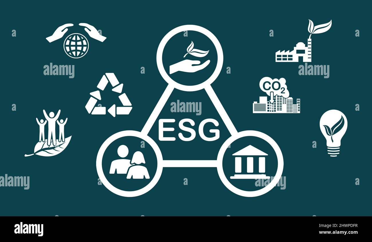 Illustration of an esg concept Stock Photo - Alamy