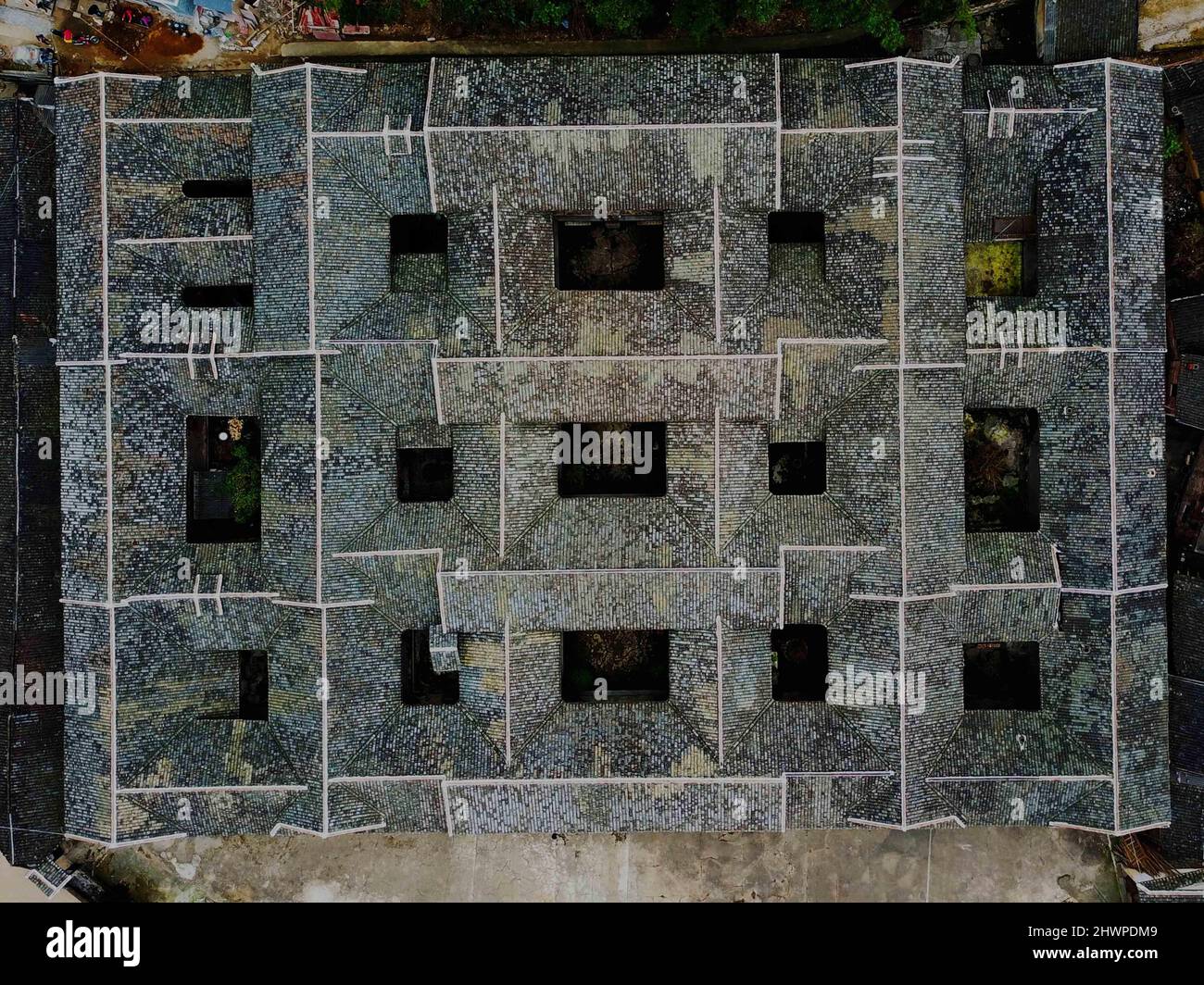 Hezhou, Hezhou, China. 7th Mar, 2022. A Hakka Round House in Rinchong ...