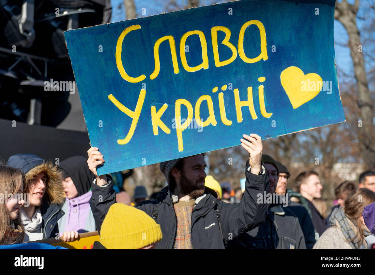 Riga, Latvia - March 05, 2022: Protest against war in Ukraine and ...