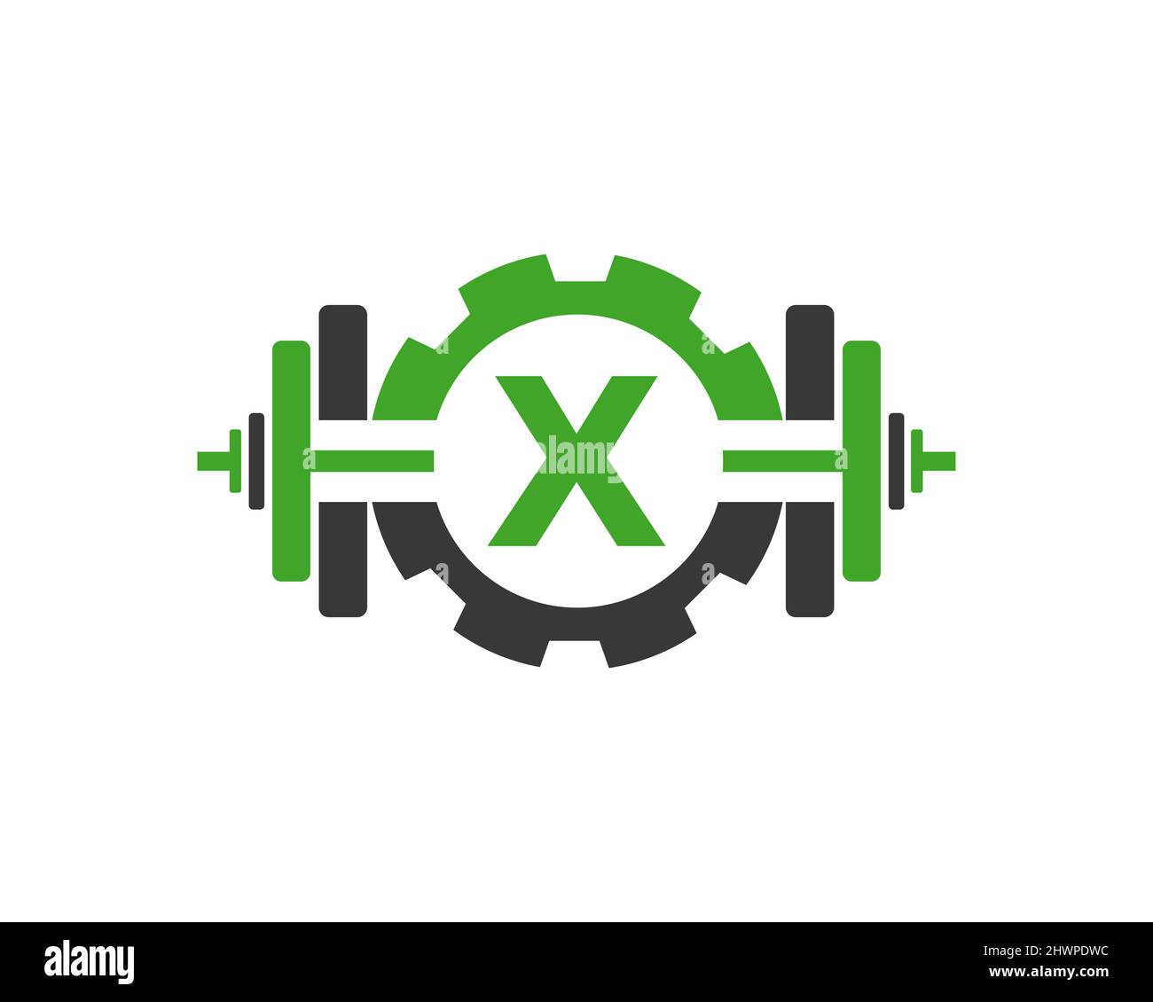Fitness Gym Logo On Letter X. Fitness Club Icon With Exercising ...