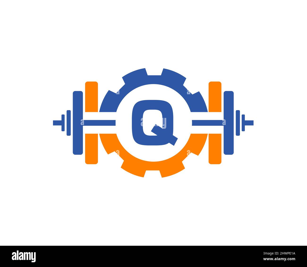 Fitness Gym Logo On Letter Q. Fitness Club Icon With Exercising ...