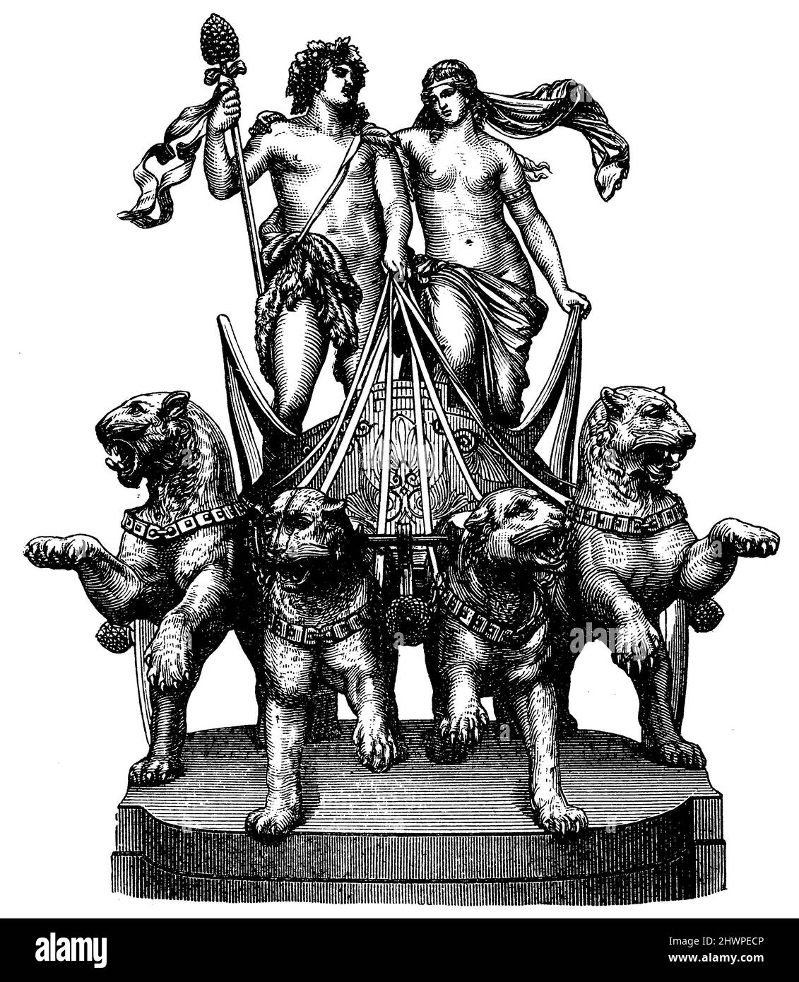 Bacchus and Ariadne. Quadriga at the Dresden Court Theater. By Johannes ...