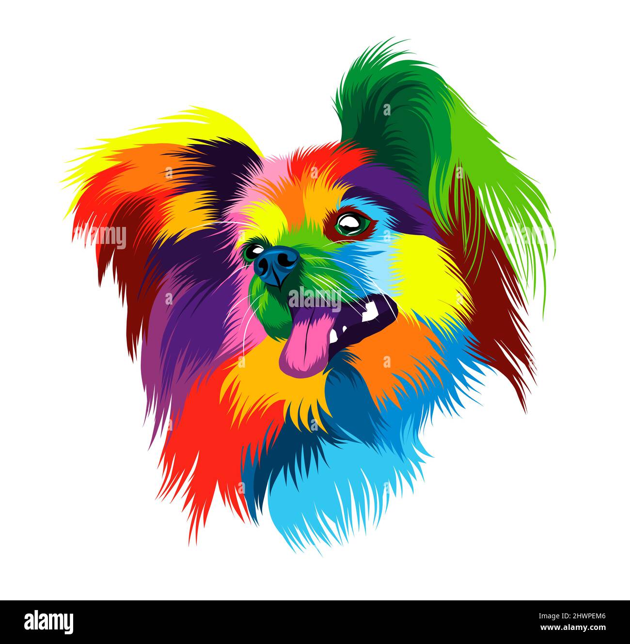 Abstract dog head portrait Continental Toy Spaniel, Dog Papillon from ...