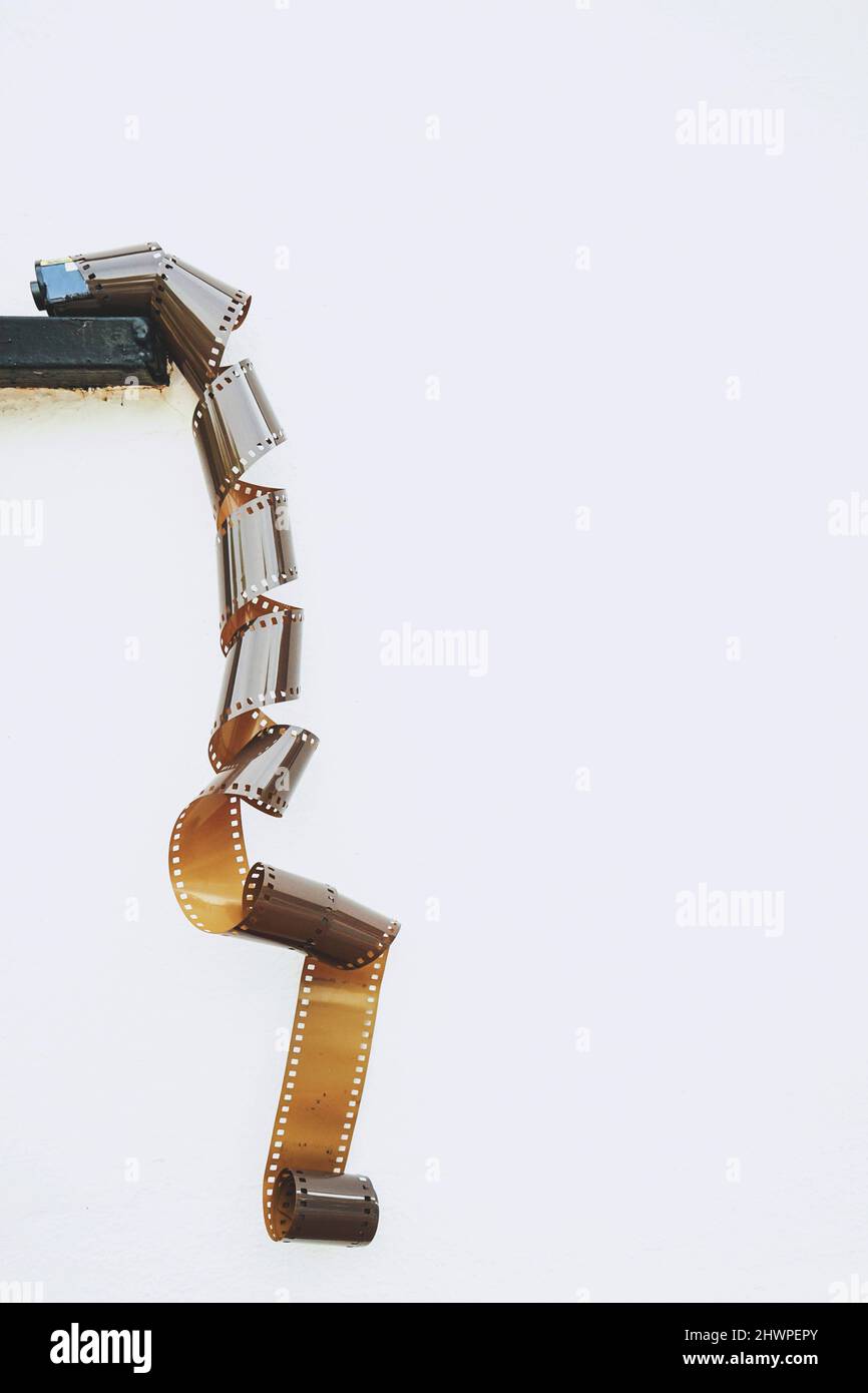 Minimal image of a old film roll against white background Stock Photo ...