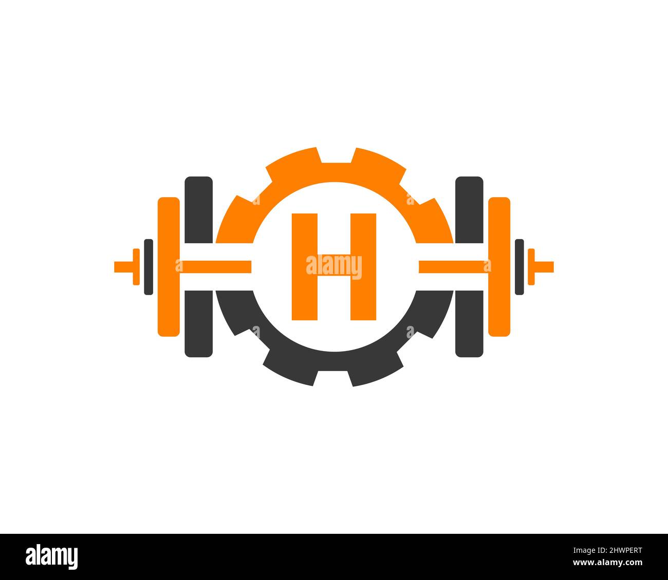 Fitness Gym Logo On Letter H. Fitness Club Icon With Exercising ...