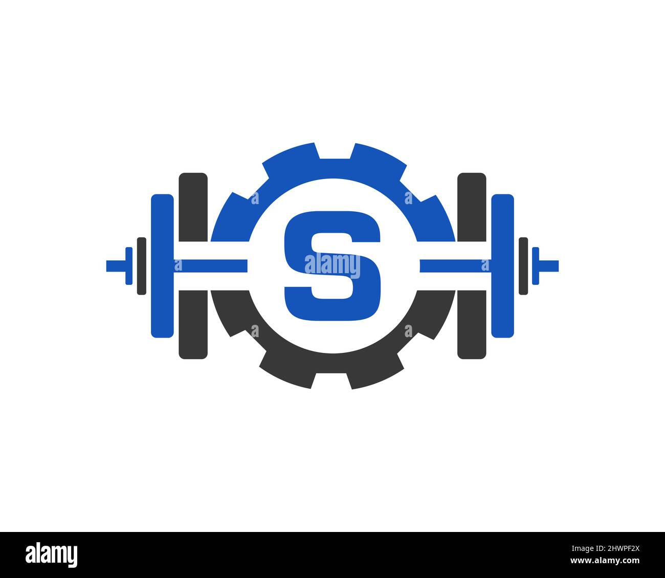 Fitness Gym Logo On Letter S. Fitness Club Icon With Exercising ...