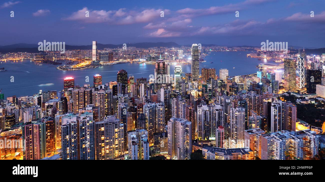 Hong kong skyline from the top of the peak hi-res stock photography and images - Alamy