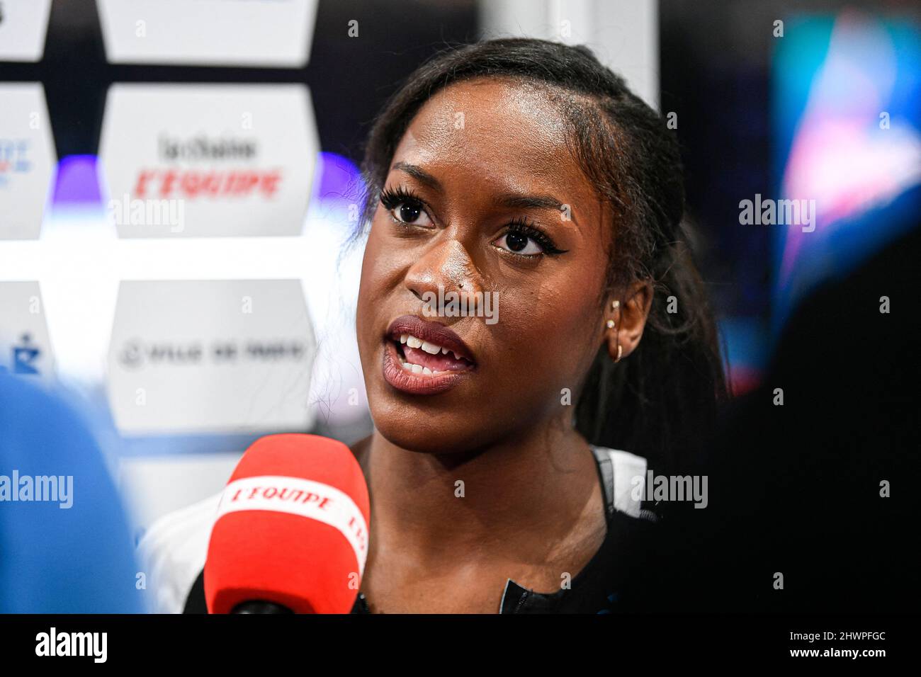 Cyrena Samba-Mayela (Women's 60m Hurdles) of France competes during the ...