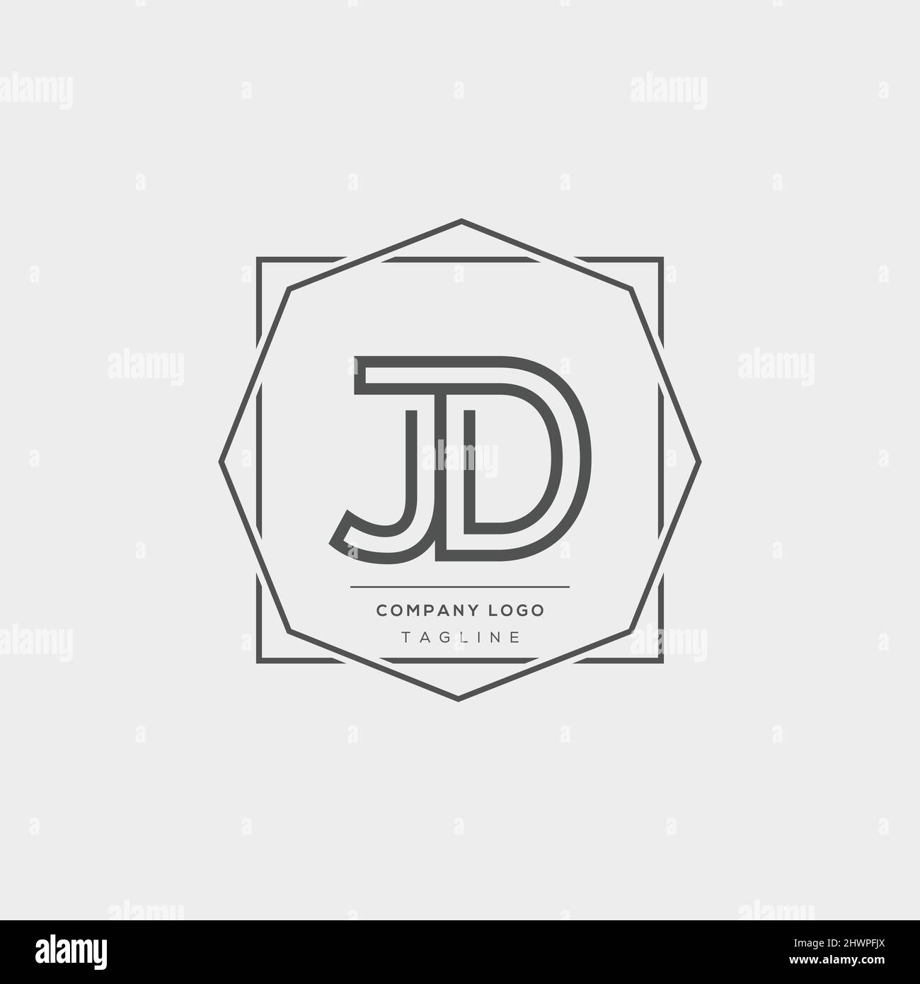 Minimal Luxury JD logo design, initial based vector icon illustrations ...