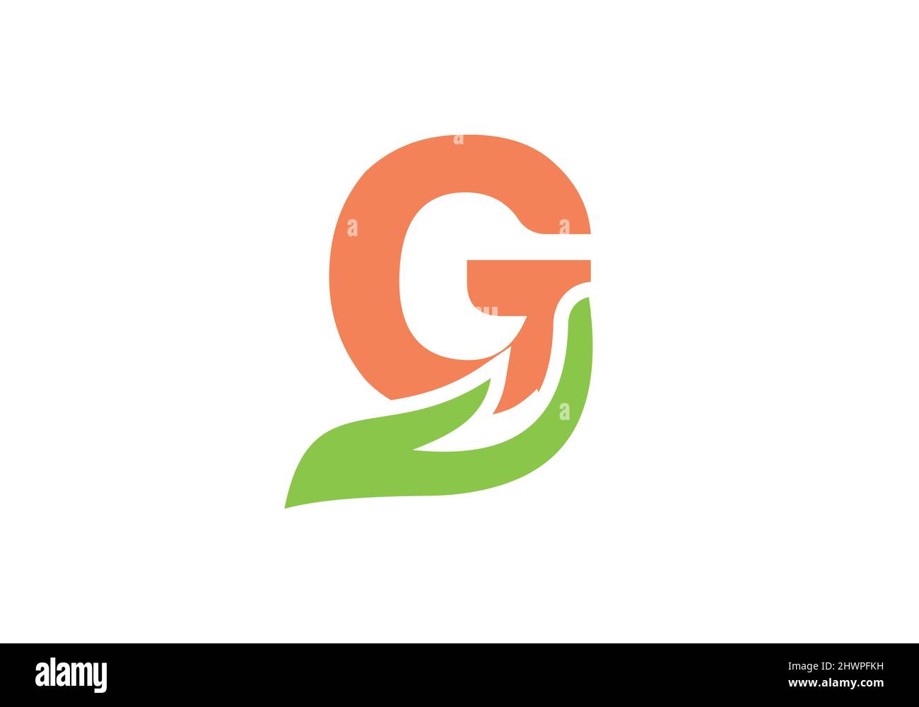 G letter logo with hand concept. G logo design on hand concept vector ...