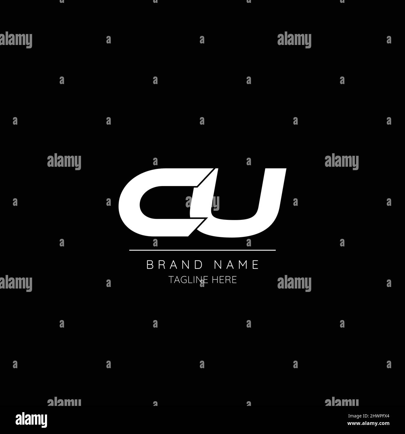 Alphabet initial letter icon logo CU Stock Vector Image & Art - Alamy