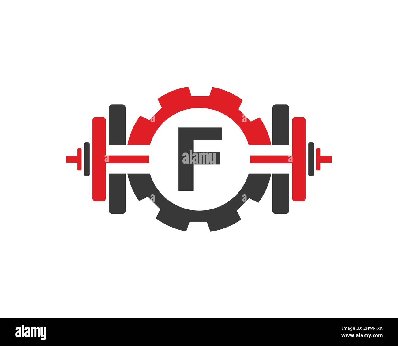 Fitness Gym Logo On Letter F. Fitness Club Icon With Exercising ...