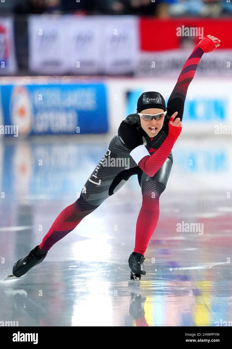 Lindsey Kent (CAN) on 500m women during ISU World Speed Skating ...