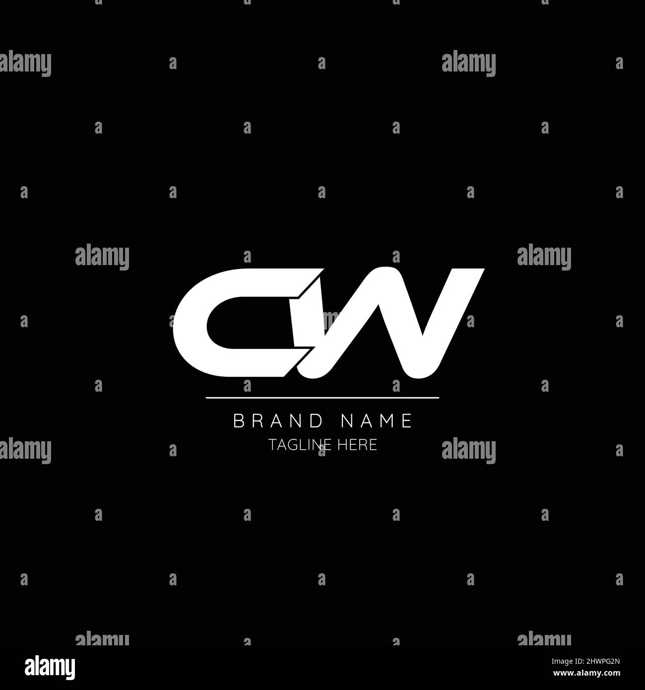 Alphabet initial letter icon logo CW Stock Vector Image & Art - Alamy