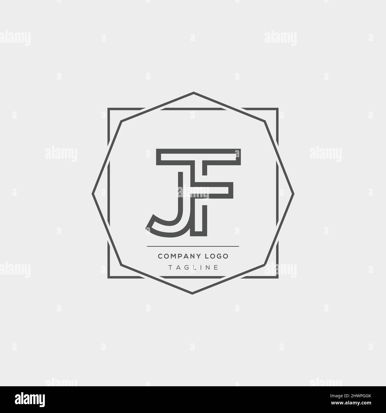 Minimal Luxury JF logo design, initial based vector icon illustrations ...