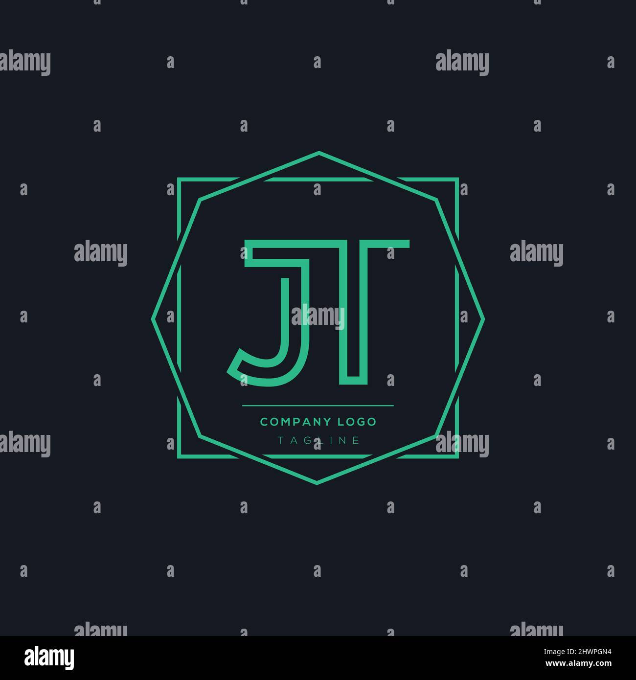 Minimal Luxury JT logo design, initial based vector icon illustrations ...