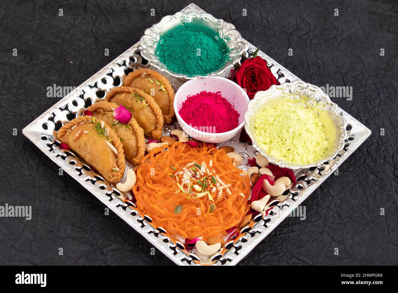 Holi Food Theme - Indian Mithai Jalebi Ghewar Known As Jilapi, Jilebi ...