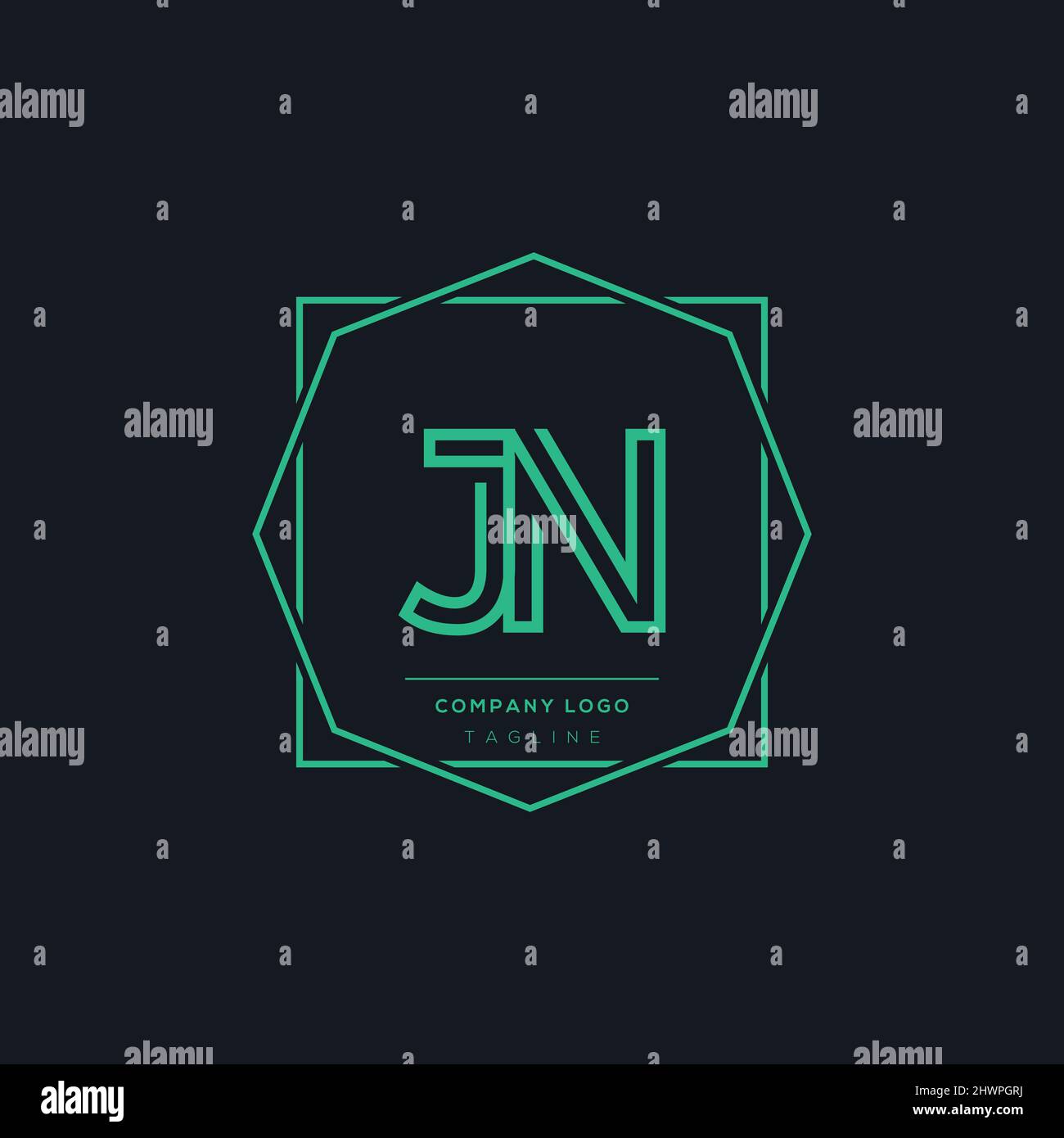 Minimal Luxury JN logo design, initial based vector icon illustrations ...