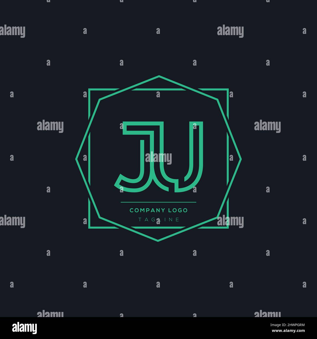 Minimal Luxury JU logo design, initial based vector icon illustrations ...
