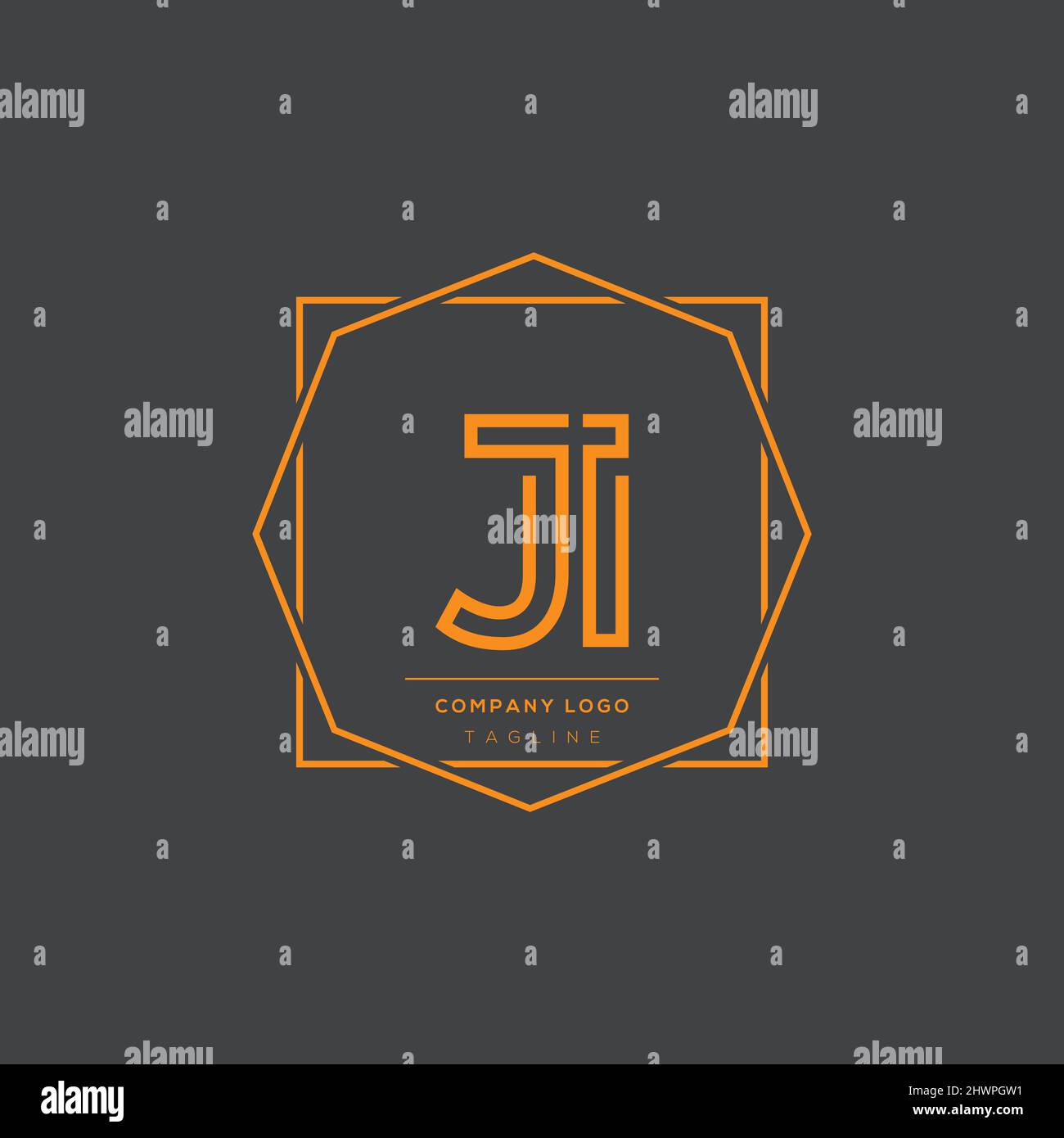 Minimal Luxury JI logo design, initial based vector icon illustrations ...