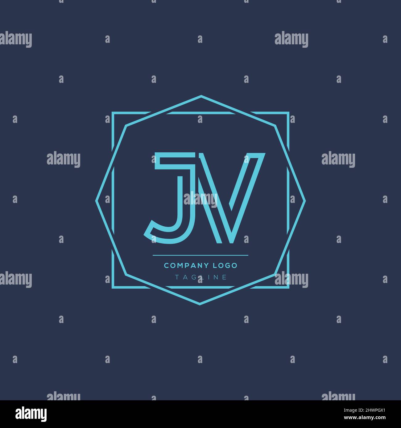 Minimal Luxury JV logo design, initial based vector icon illustrations ...