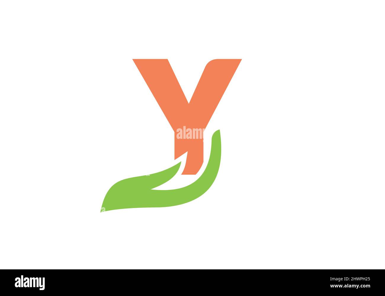 Y letter logo with hand concept. Y logo design on hand concept vector ...