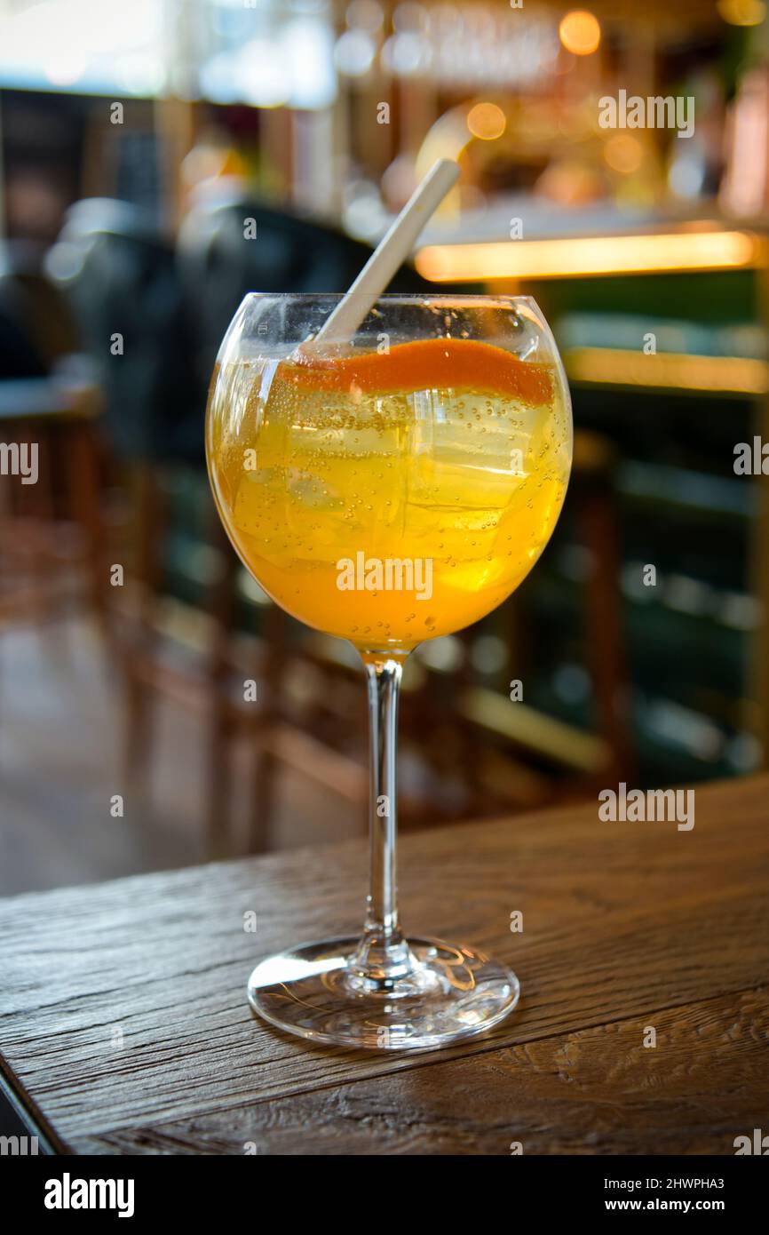 glass of spritz in a bar in Paris Stock Photo - Alamy