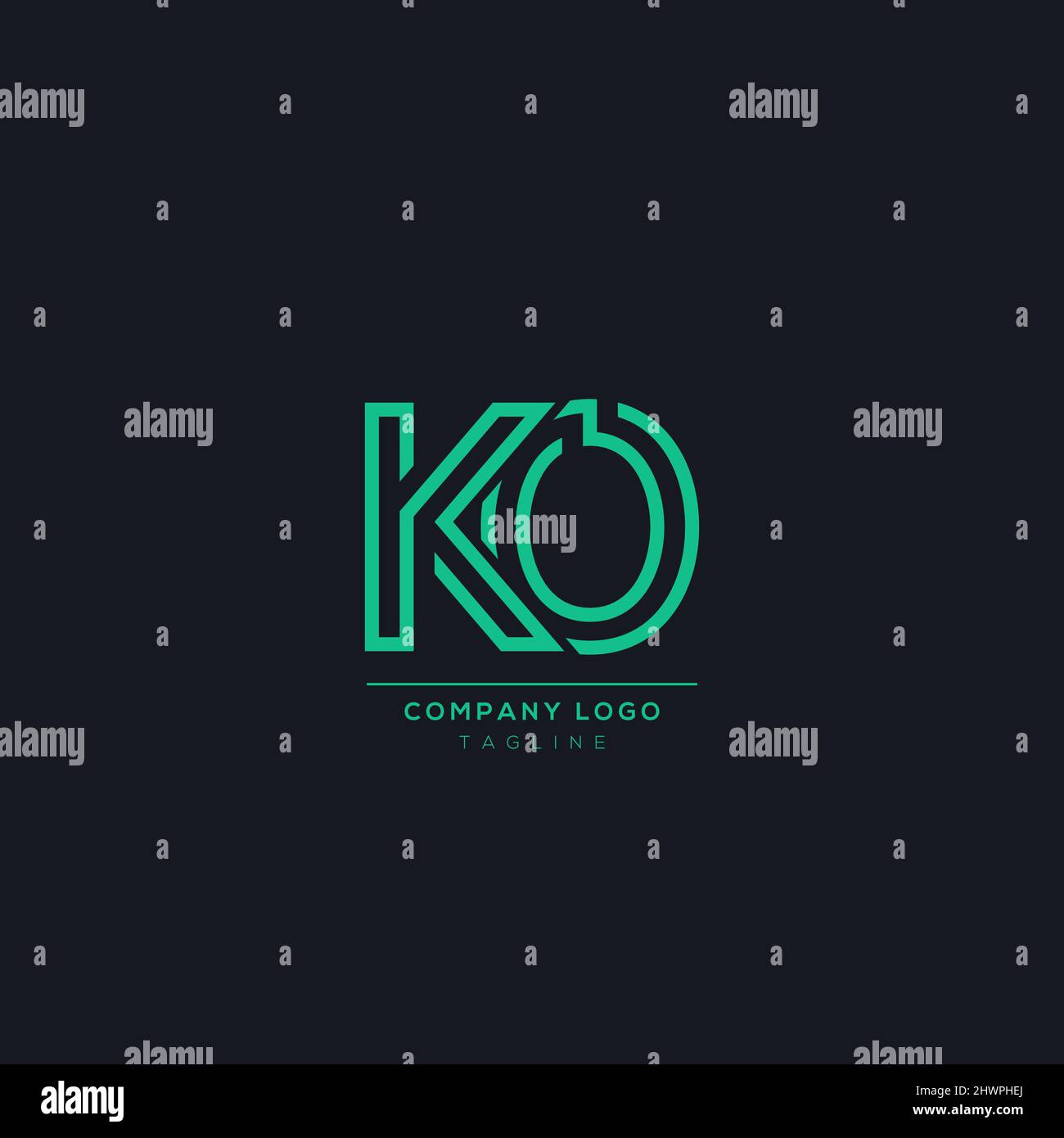 Alphabet letter icon logo KO Stock Vector Image & Art - Alamy