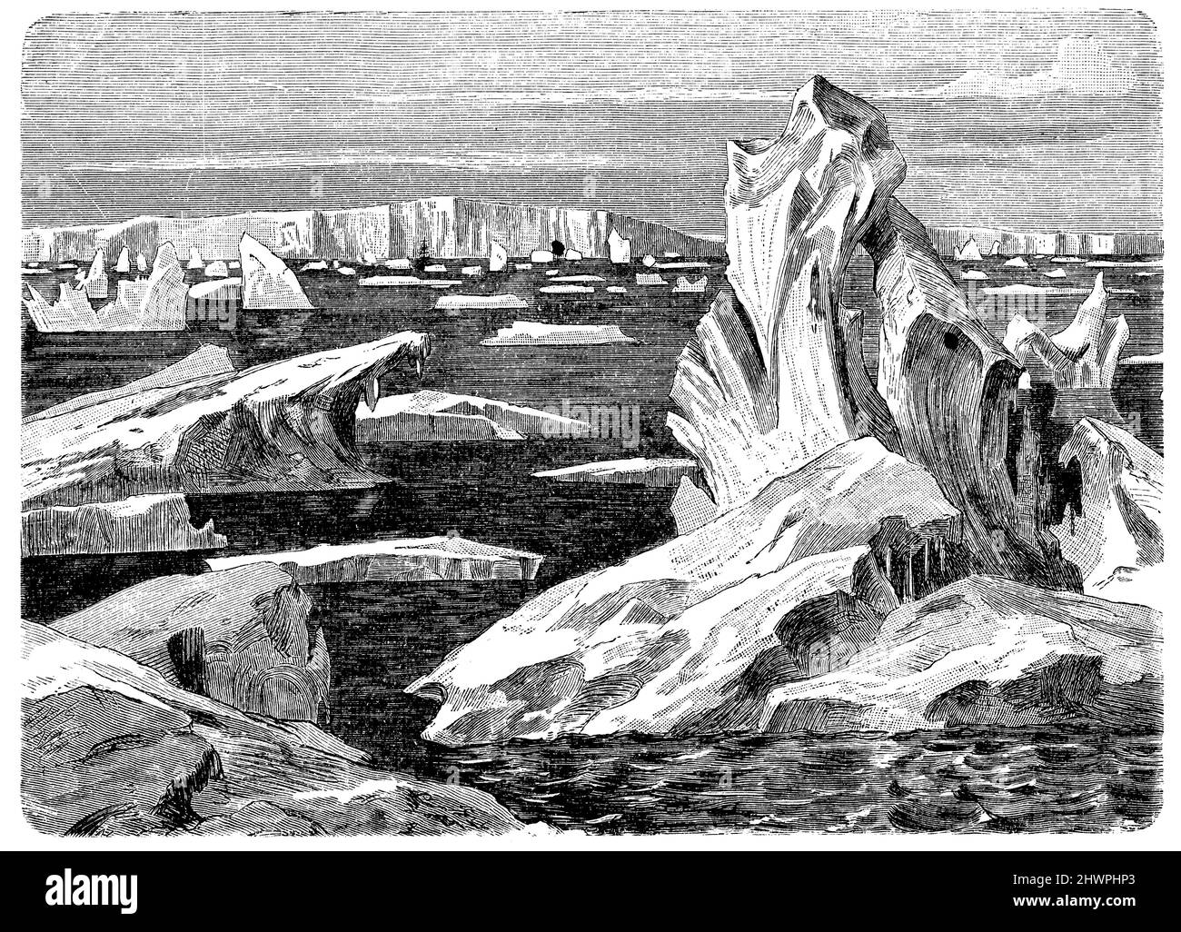 Icebergs, , (atlas, 1909), Eisberge, Icebergs Stock Photo - Alamy