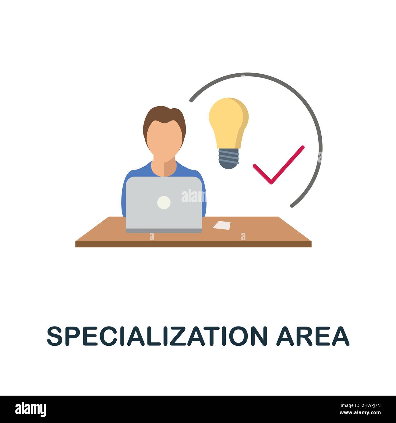 Specialization Area flat icon. Colored element sign from recruitment ...