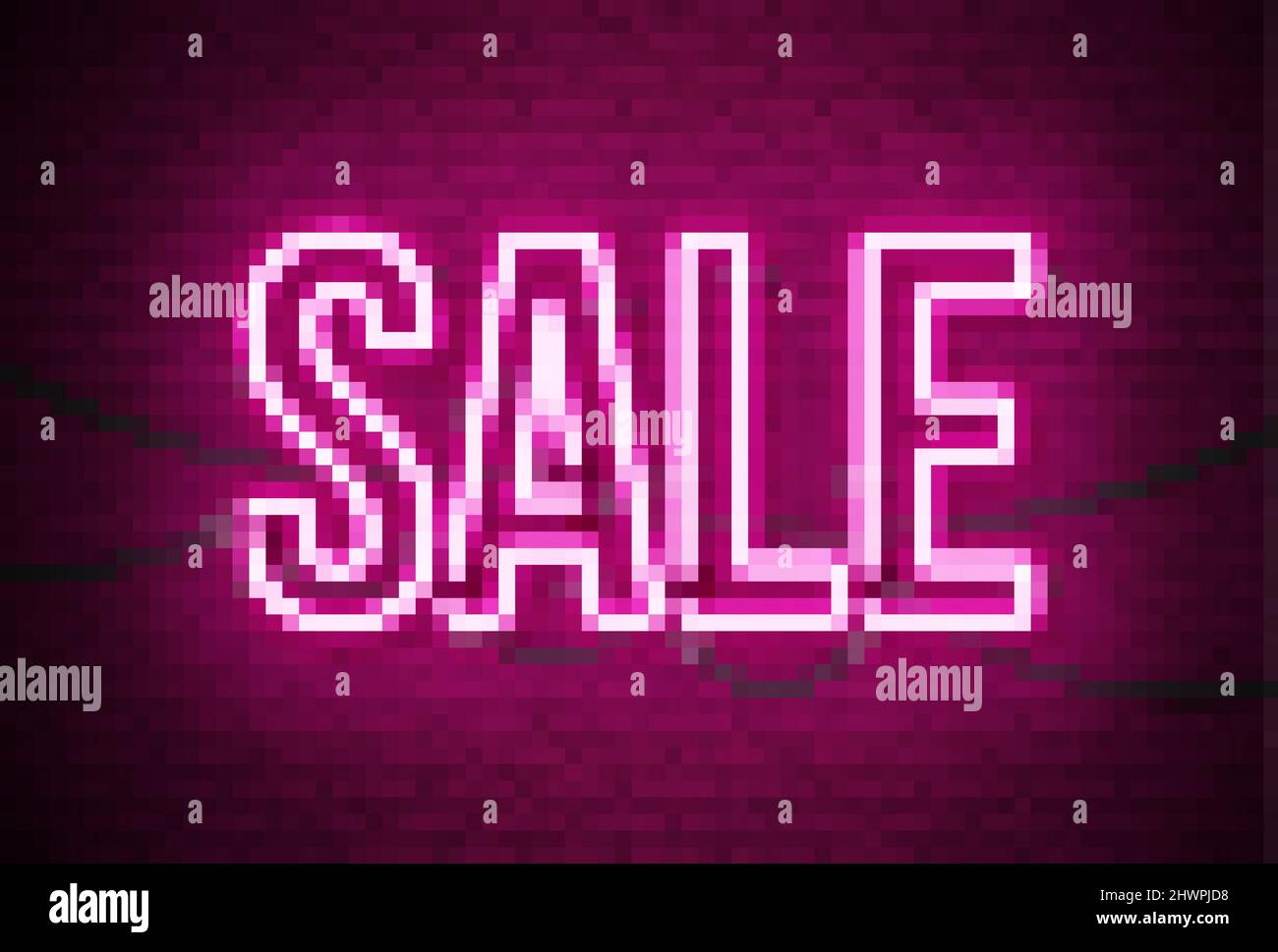 Promotional Business Theme Design with Glowing Sale Neon Light Letter ...