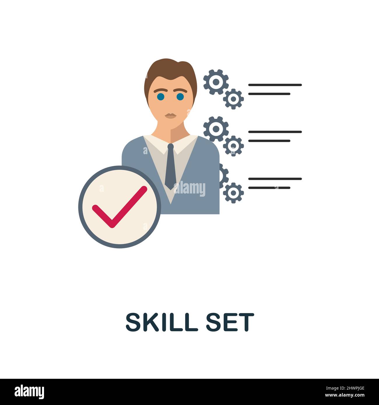 Skill Set flat icon. Colored element sign from recruitment collection ...