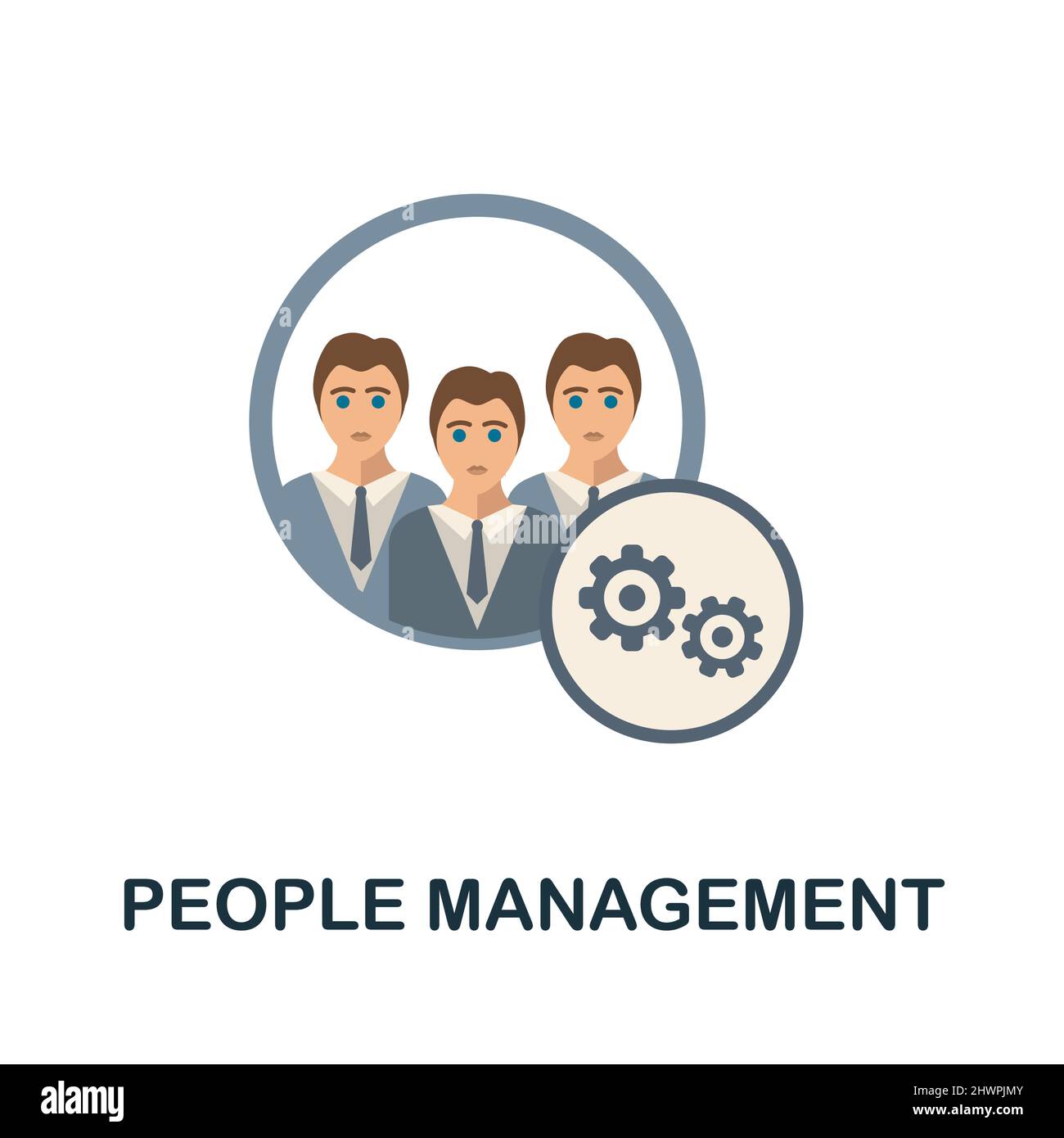 People Management flat icon. Colored element sign from recruitment ...