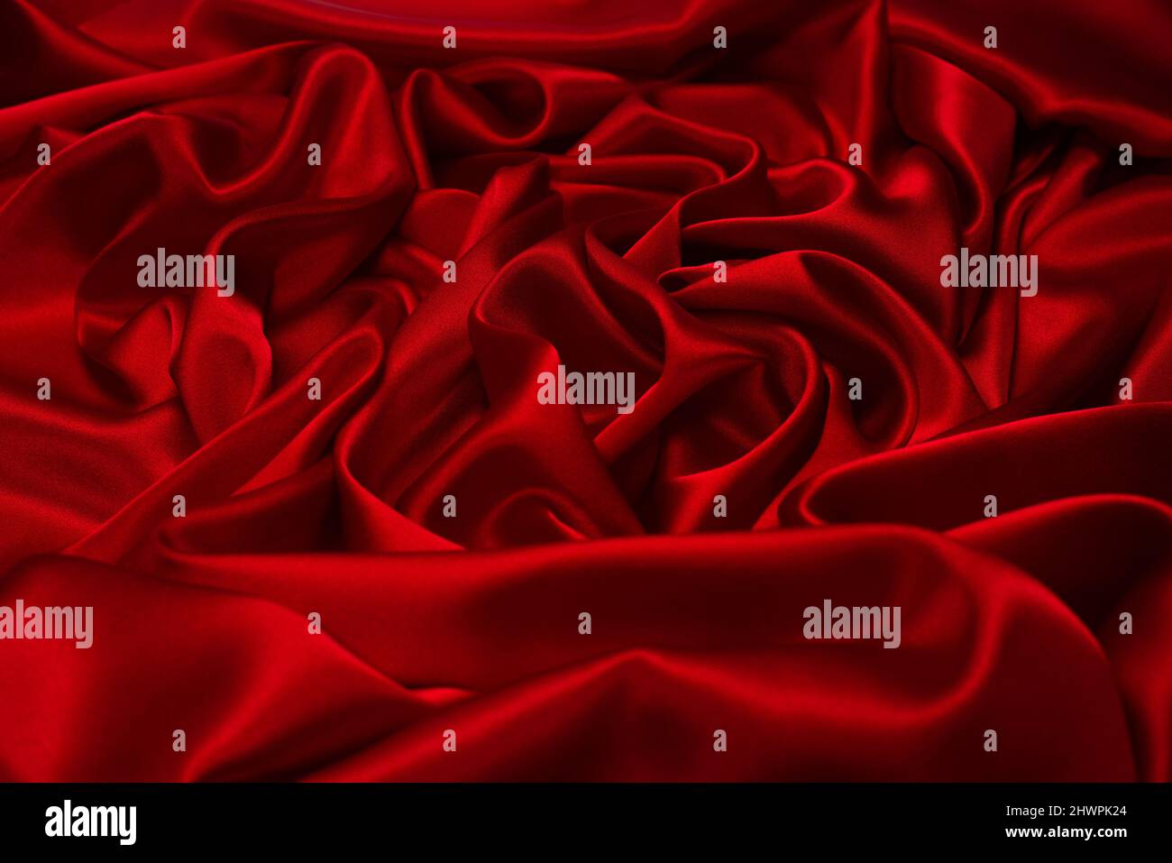 Rich and luxury red silk fabric texture background. Top view Stock ...