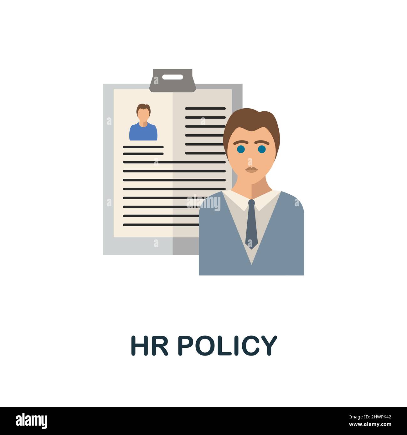 Hr Policy flat icon. Colored element sign from recruitment collection ...
