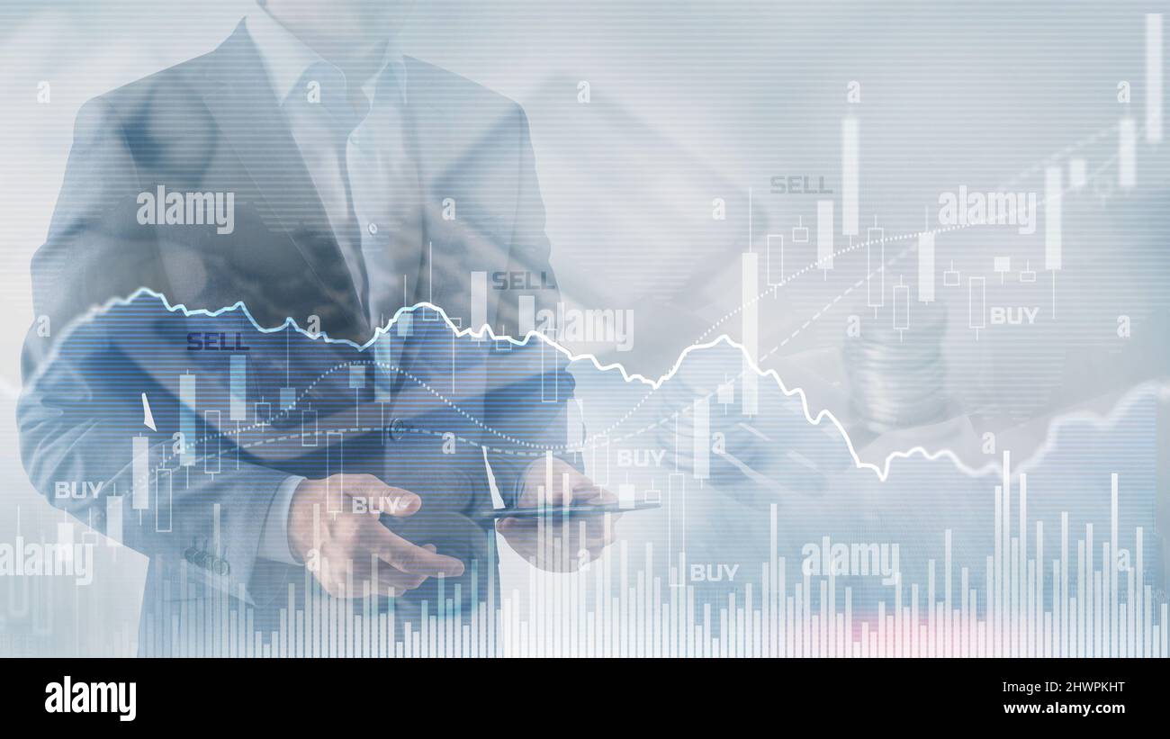 Abstract financial graph office building background, financial and ...